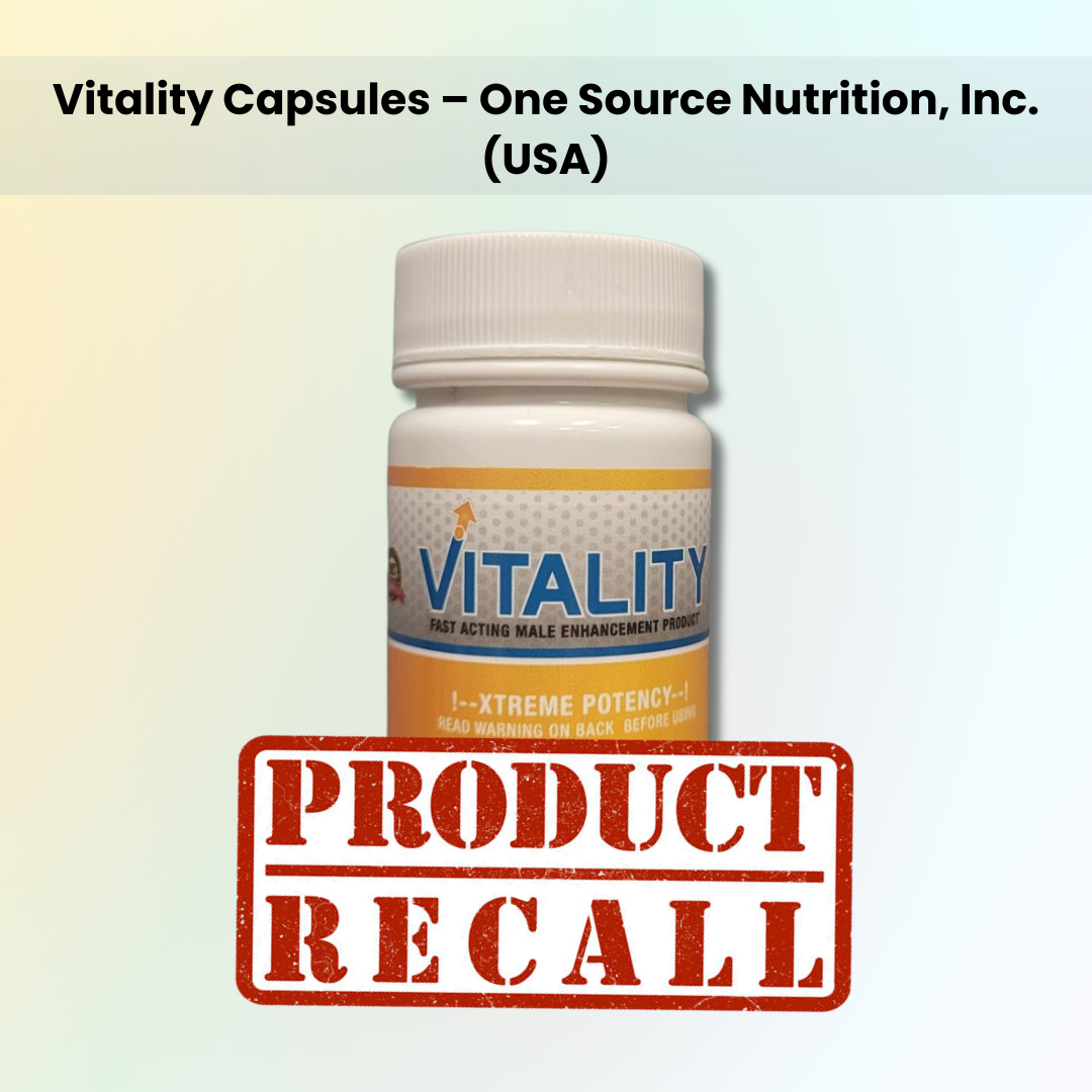 FDA Recall: Vitality Capsules – Undeclared Sildenafil & Tadalafil